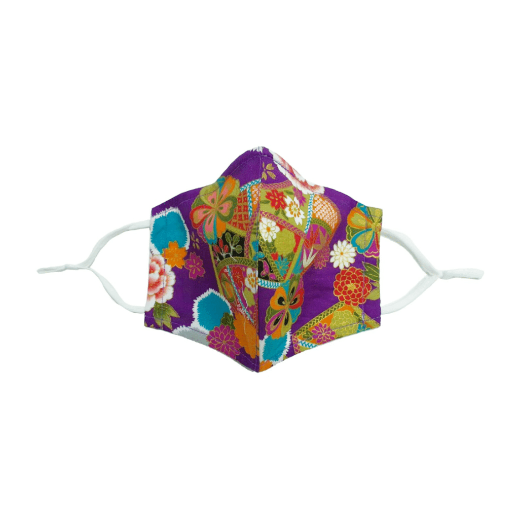 Purple Japanese Floral (3D Print) Reusable Mask - Cerebral