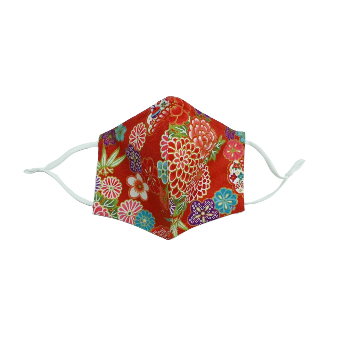 Red Japanese Floral (3D Print) Reusable Mask - Cerebral